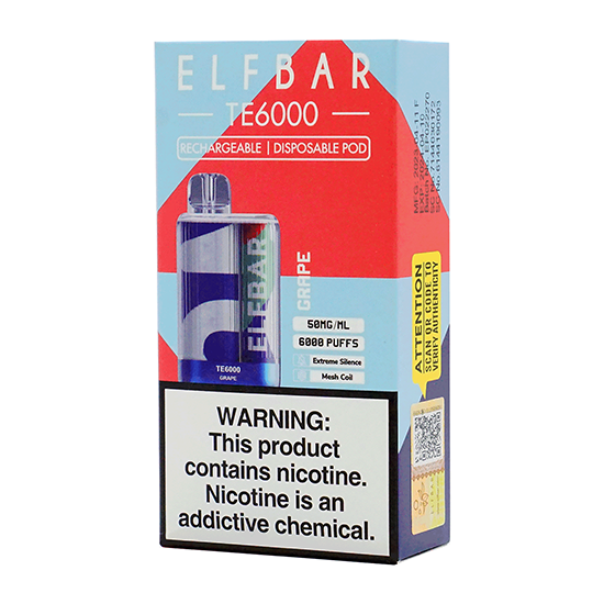 Vaper Descartável Elfbar TE6000 Grape 6000 Puffs no Paraguai ...