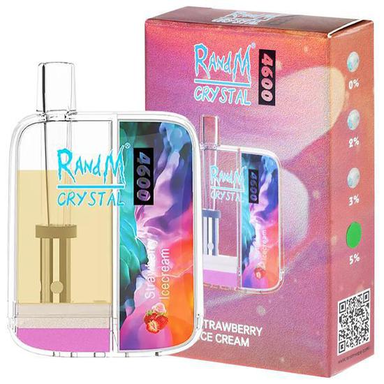 Vaper Descartável Randm Crystal Strawberry Ice Cream 4600 Puffs No